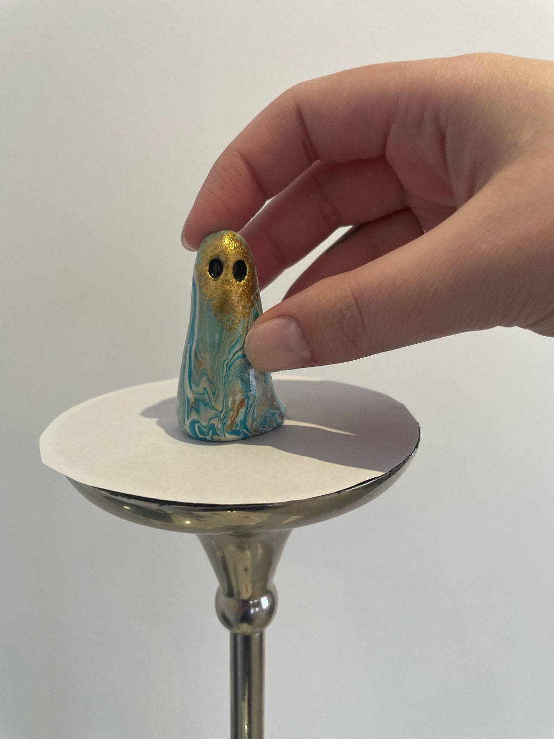 Gold Mask Marble Ghost Figurine - Etsy