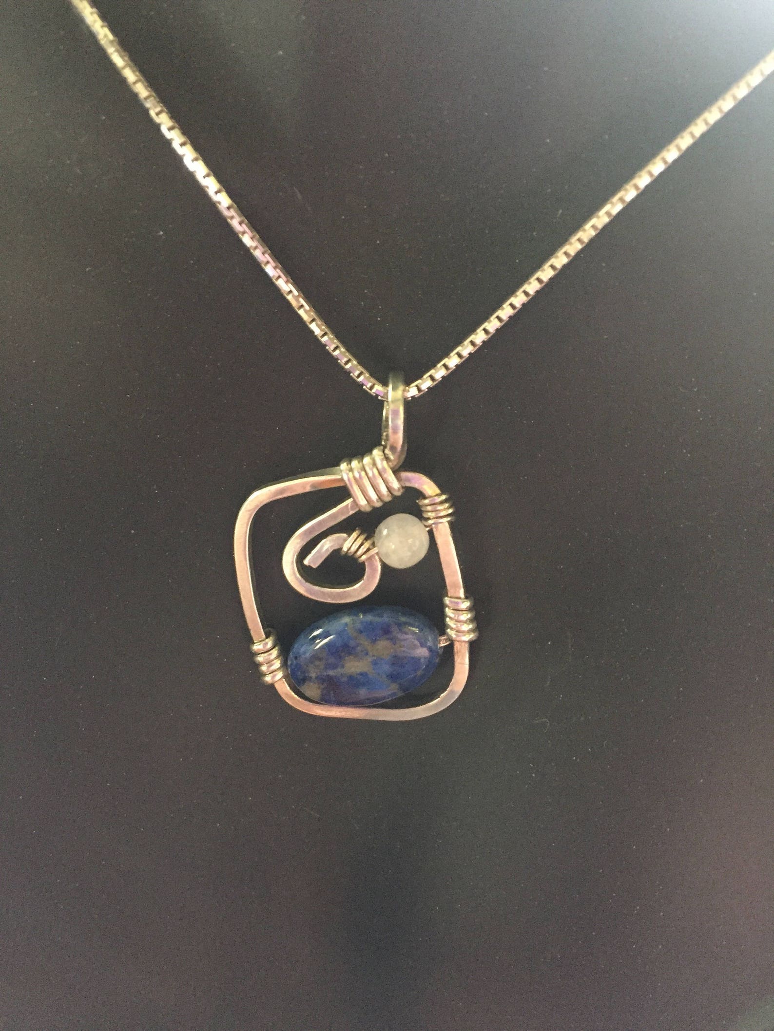 Sterling Silver Wire Wrapped Rectangle Lapis Lazuli and - Etsy