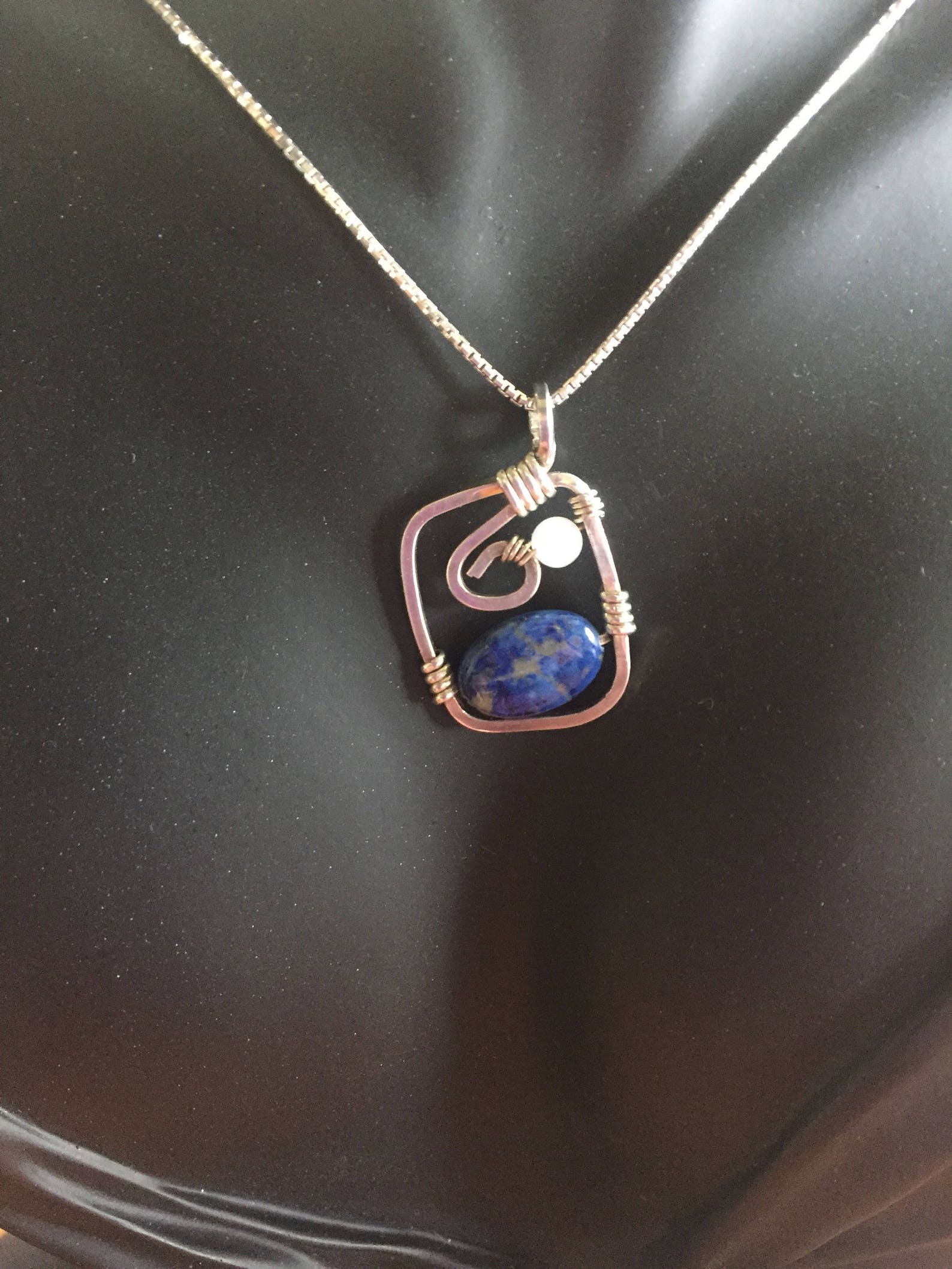 Sterling Silver Wire Wrapped Rectangle Lapis Lazuli and - Etsy