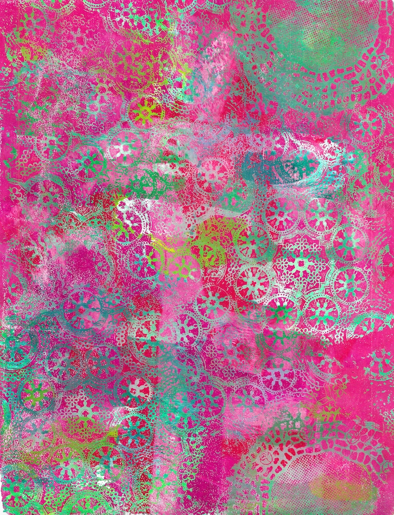 Digital Doily Gelli Prints for Collage, Junk Journal or Card Making ...
