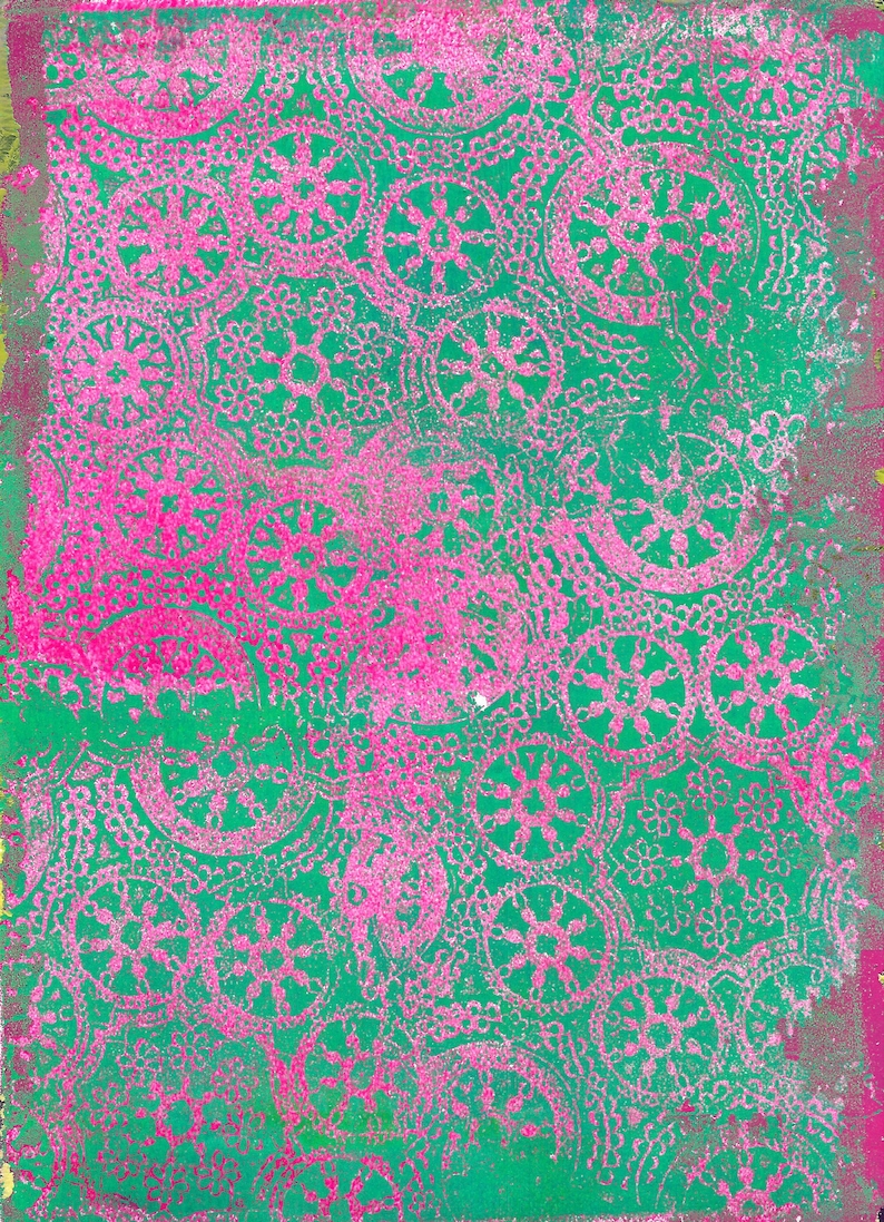 Digital Doily Gelli Prints for Collage, Junk Journal or Card Making ...