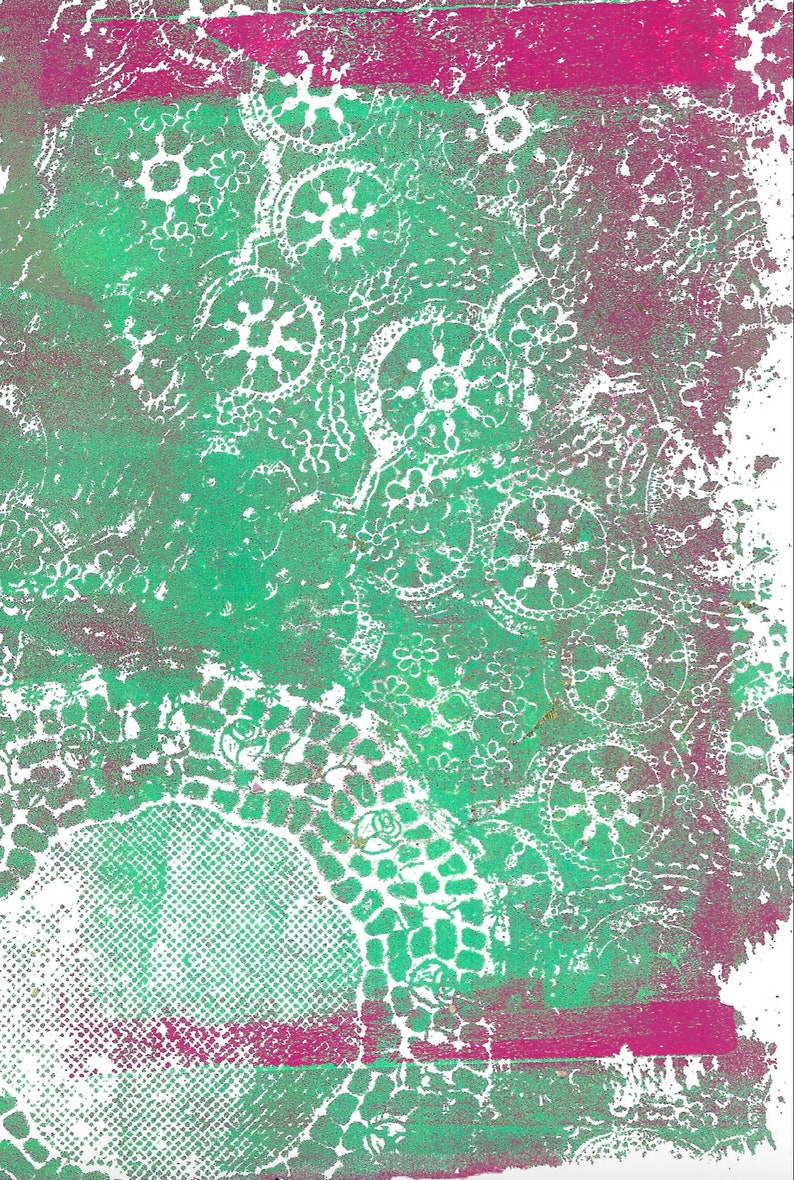 Digital Doily Gelli Prints for Collage, Junk Journal or Card Making ...