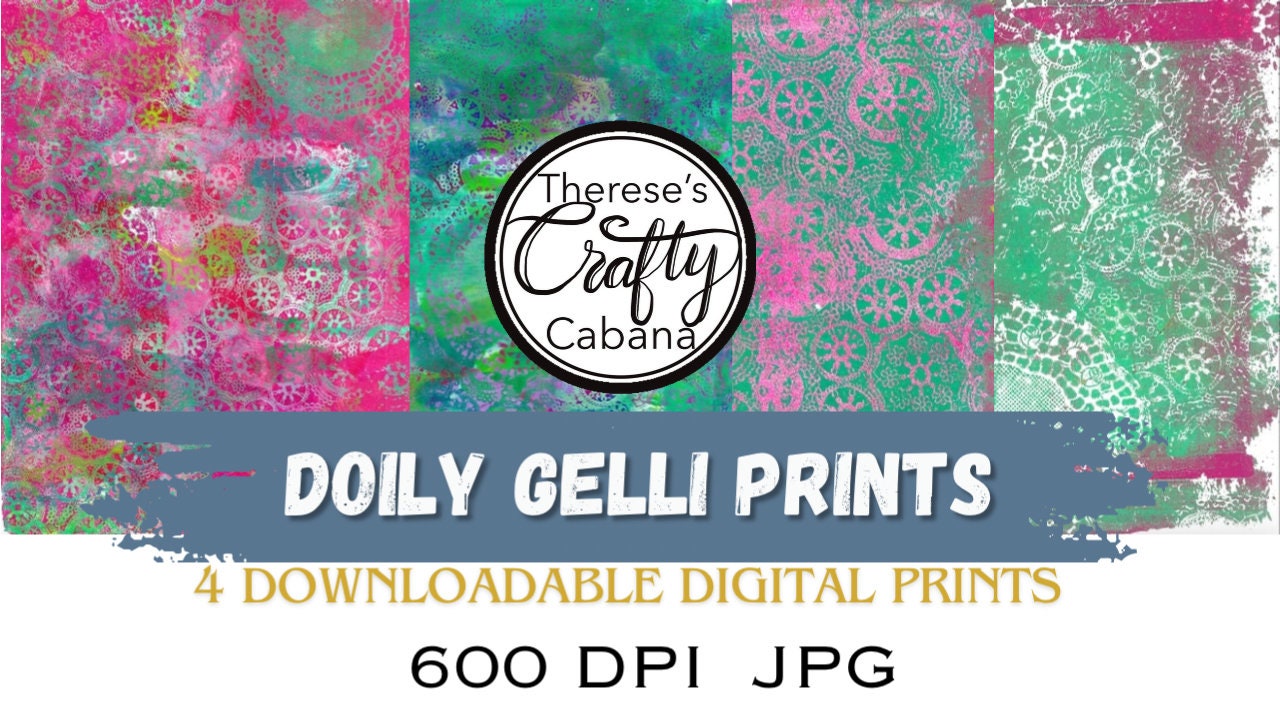 Digital Doily Gelli Prints for Collage, Junk Journal or Card Making ...