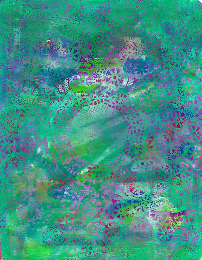 Digital Doily Gelli Prints for Collage, Junk Journal or Card Making ...