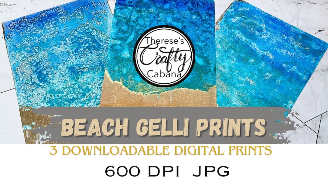 Digital Beach Gelli Prints for Collage, Junk Journal or Card Making ...