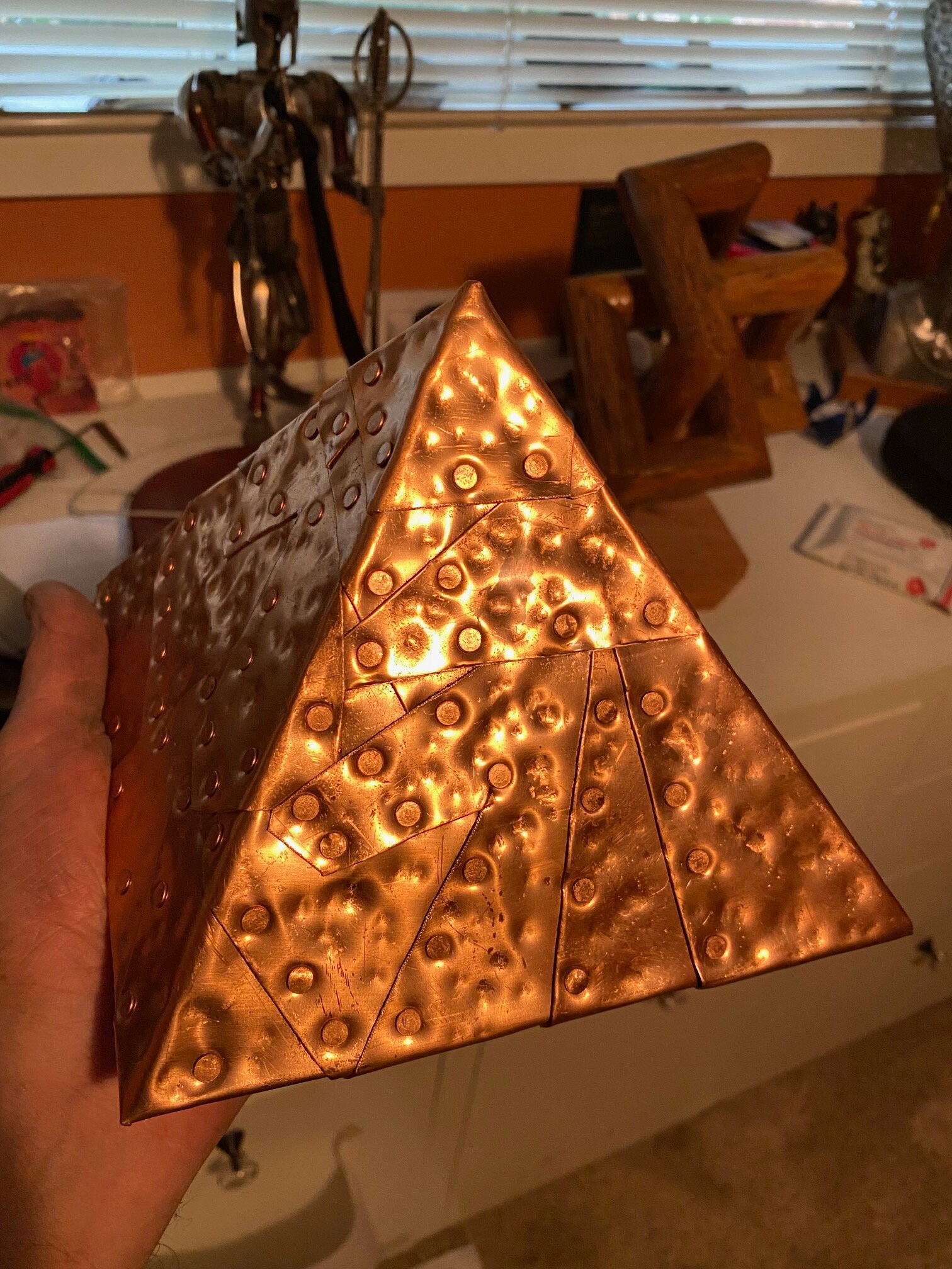 Hand-beaten Copper Pyramid - Etsy