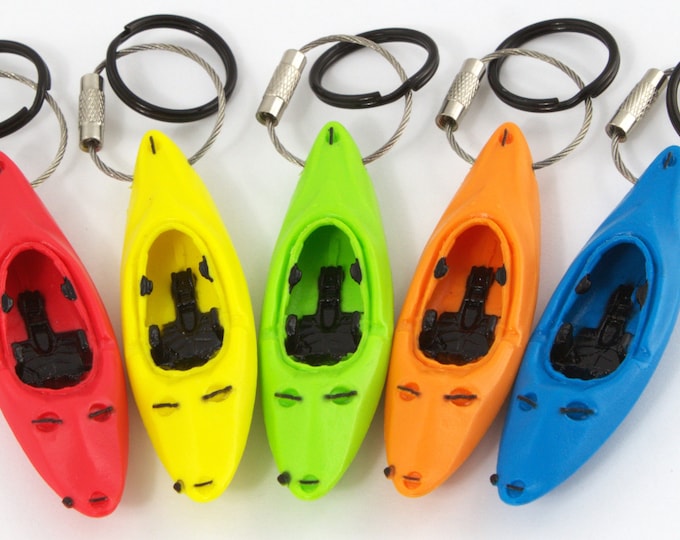 Whitewater Kayak Keychain - 5 Colors - Flexible Plastic PVC With ...