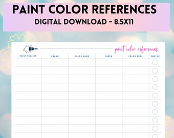 Paint Color Tracker - Etsy