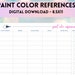 Paint Color Reference Tracker: DIY Project Organizer (PDF Printable) - Etsy