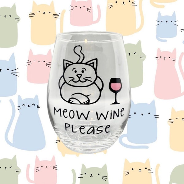 Meow Wine Glass - Etsy