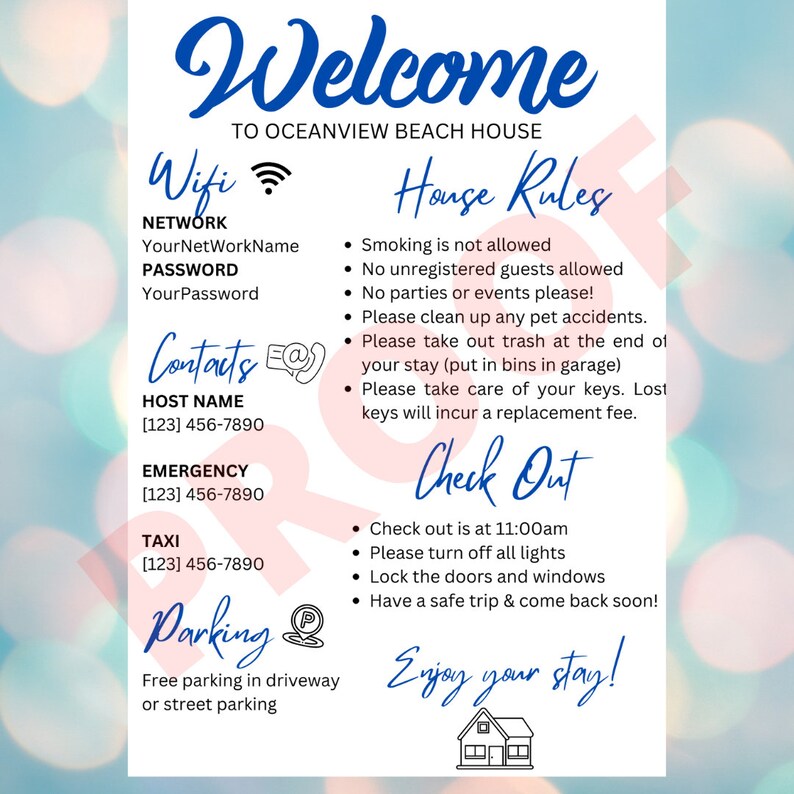 Editable Airbnb House Rules Template: A4 & Letter Size (digital ...