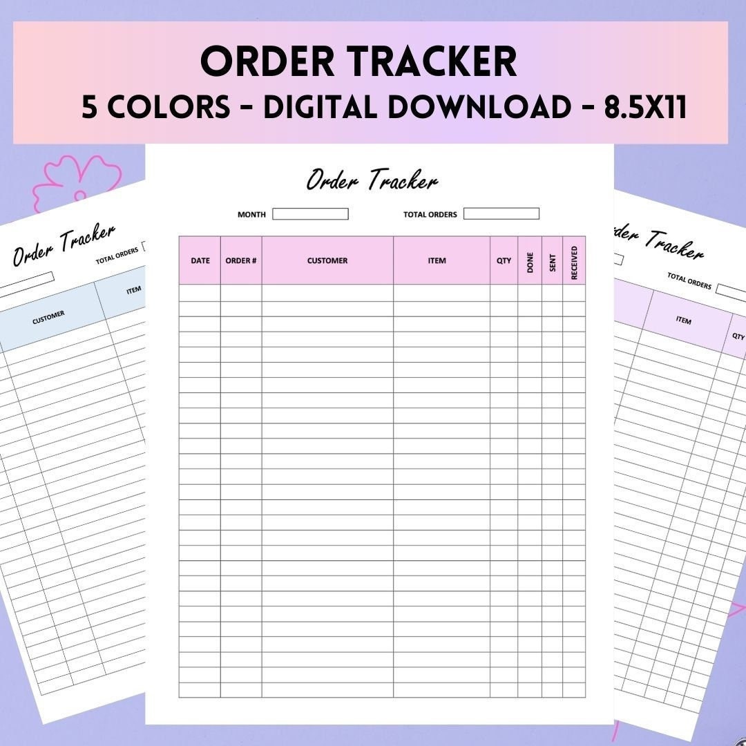 Order Tracker - DIGITAL DOWNLOAD - Small Business Checklist - PDF ...