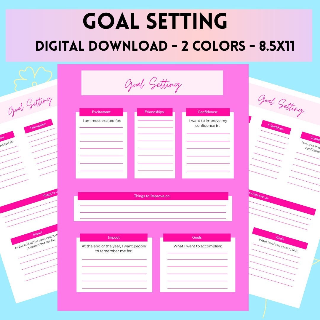 Goal Setting | 2023 Resolutions | DIGITAL DOWNLOAD | PDF Printable ...
