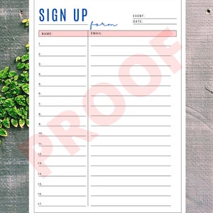 Email List / Sign up Form | DIGITAL DOWNLOAD | Small Business Checklist ...