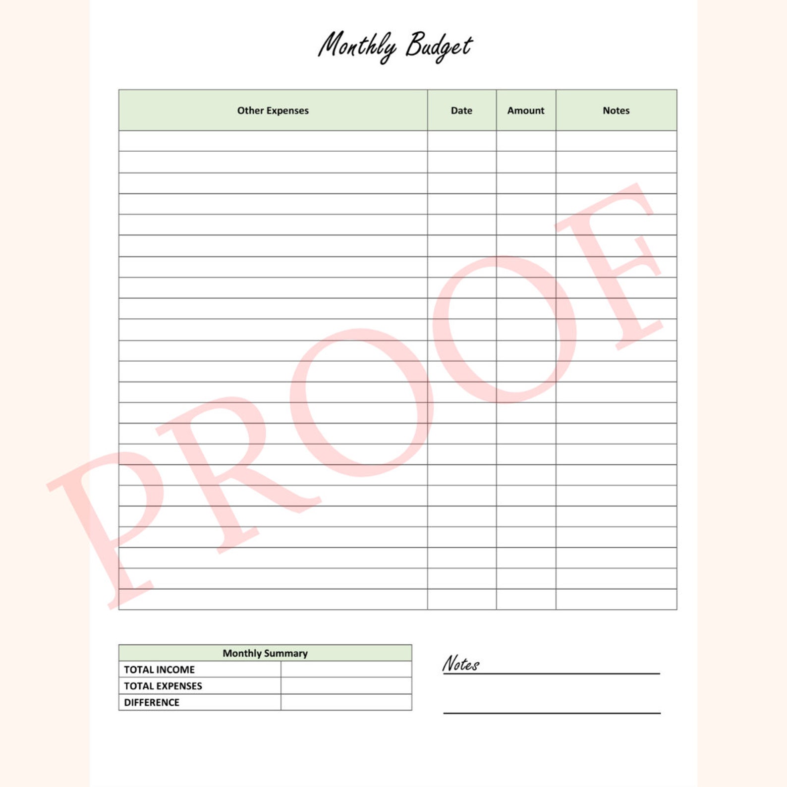 4 Pages Printable Budget Monthly Budget Weekly Budget - Etsy