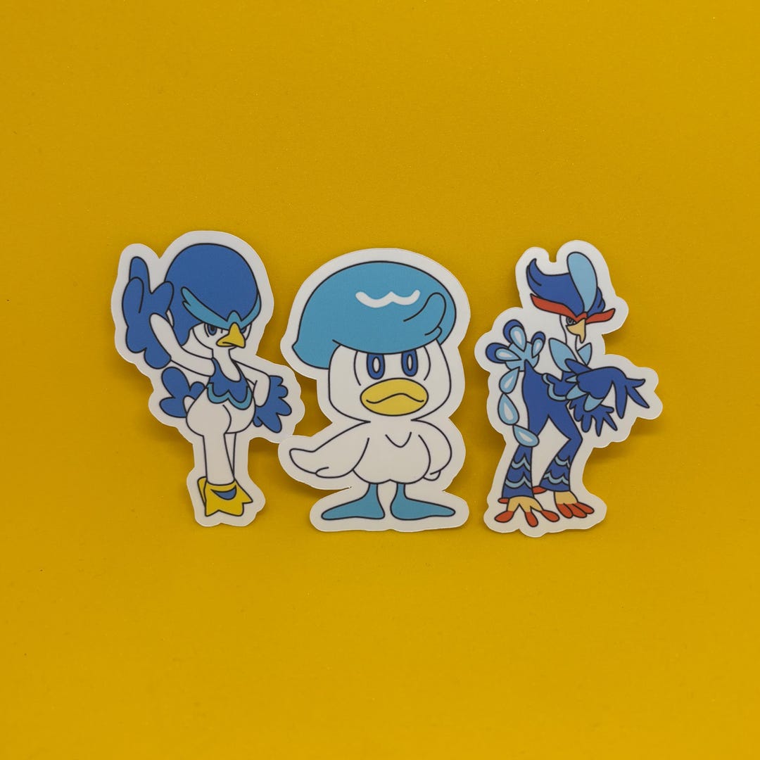 Pokemon Quaxly Quaxwell Quaquaval Stickers - Etsy