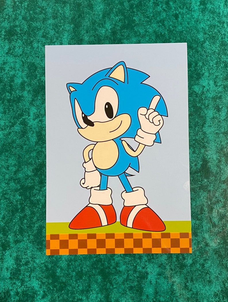 Classic Sonic the Hedgehog Art Print | Etsy