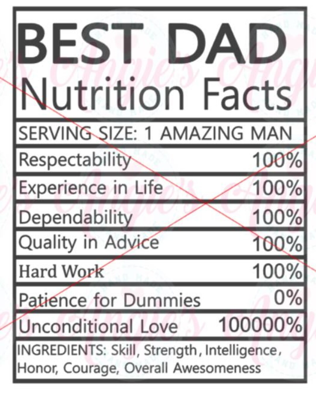 Best Dad Nutrition Facts SVG Cut File, Instant Download, Father's Day ...