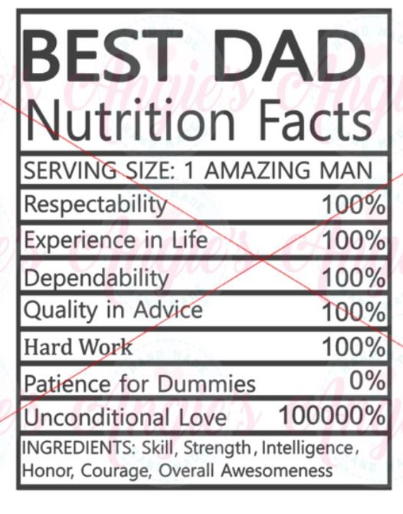 Best Dad Nutrition Facts SVG Cut File Instant Download - Etsy