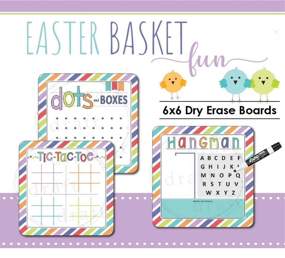 Easter Basket Gifts Games for Kids Dry Erase Board Games - Etsy