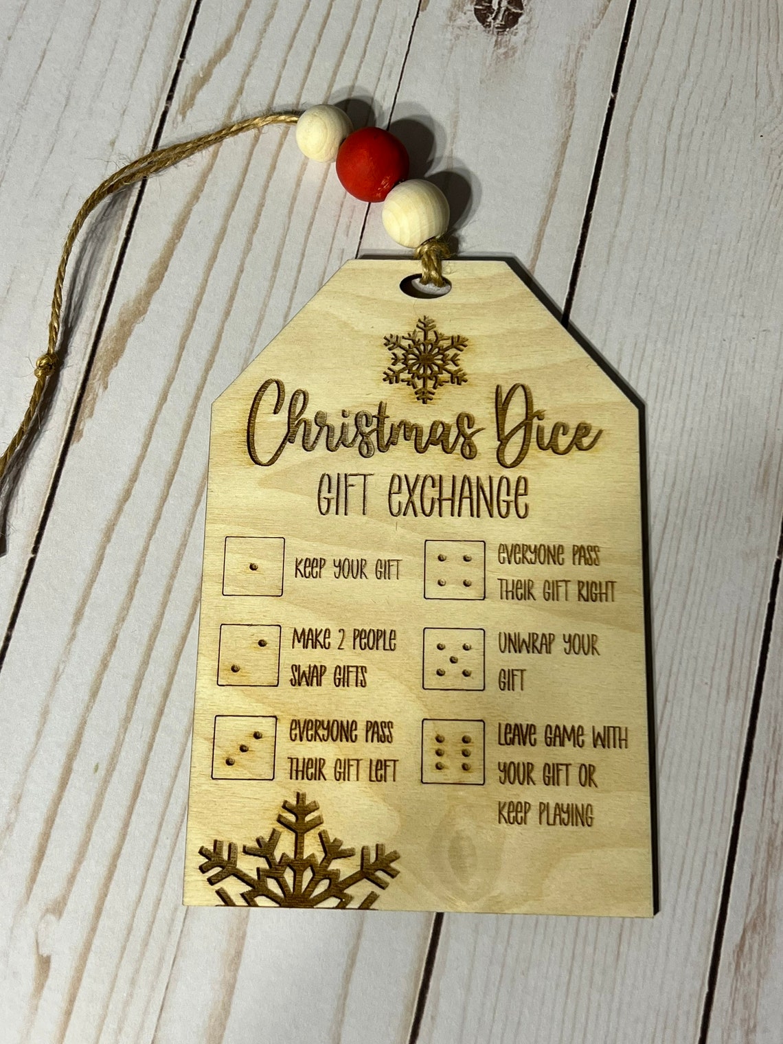 Christmas Dice Present Exchange Ornament, Fun Gift Exchange, Christmas ...