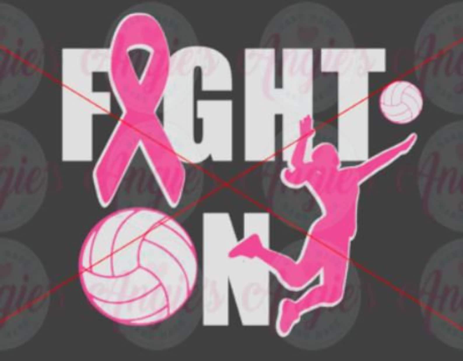 Fight on Volleyball Pink Ribbon Svg Svg Cut File Instant - Etsy