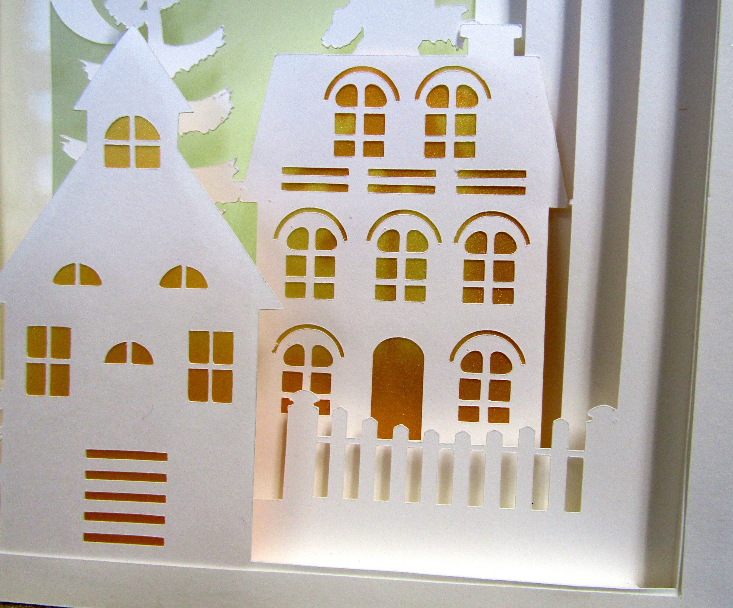 Moon Light Neighborhood Shadow Box - Finished Display Ready to Enjoy - Etsy