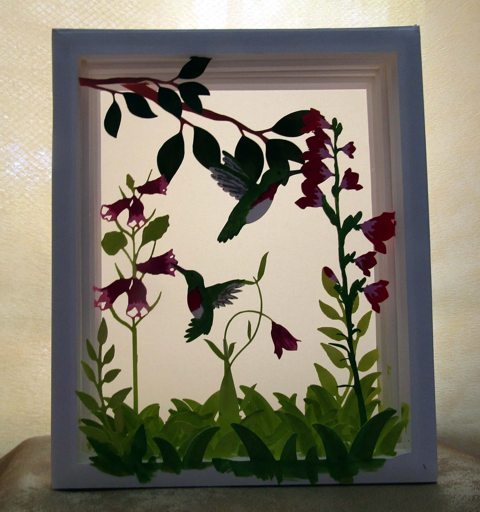 Hummingbirds Shadow Box Finished Display Ready to Enjoy - Etsy