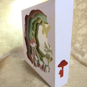 Mushrooms and Butterfly Shadow Box Finished Display Ready to Enjoy - Etsy