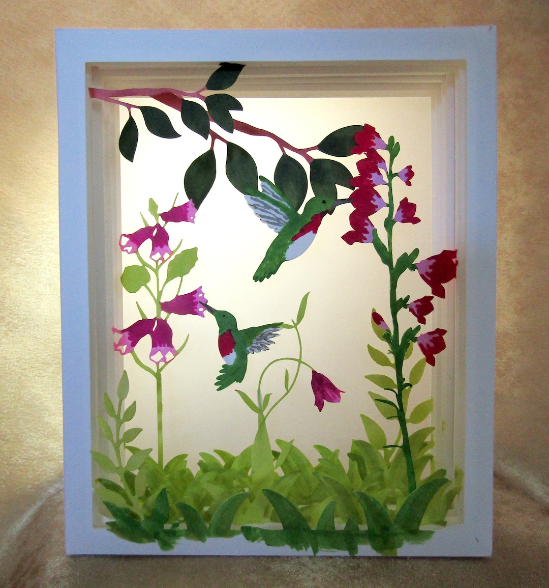 Hummingbirds Shadow Box Finished Display Ready to Enjoy - Etsy