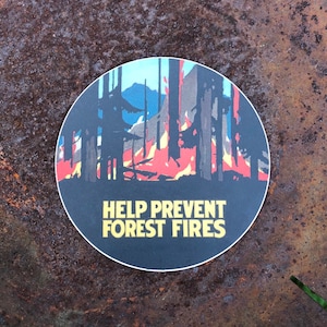 Help Prevent Forest Fires, Vintage Image vinyl Sticker - Etsy