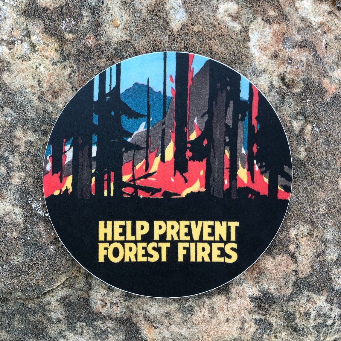 Help Prevent Forest Fires Vintage Image vinyl Sticker - Etsy