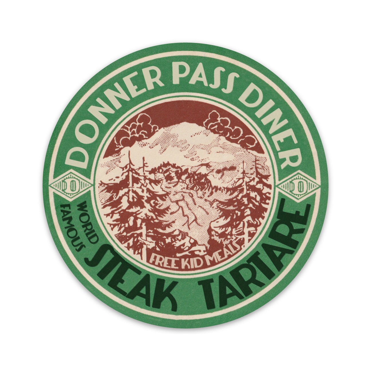 Donner Pass Diner world Famous Steak Tartare, Vintage Image vinyl ...
