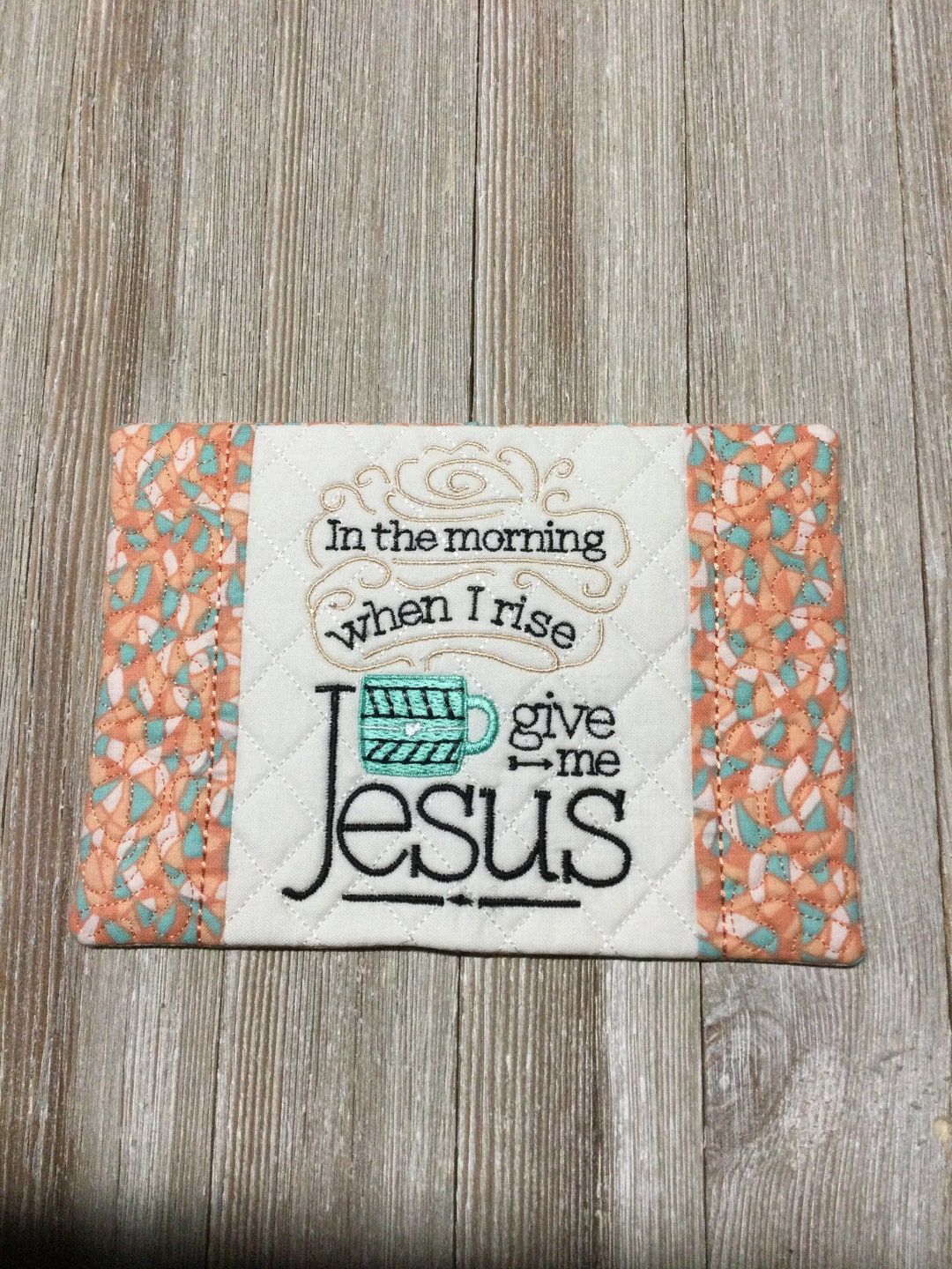 Mug Rug, Coaster, Coffee Mug Rug, Embroidered Gift, Handmade, Coffee ...