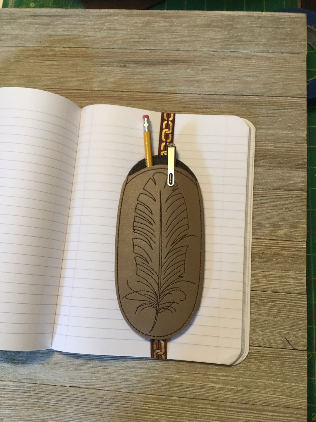 Book Band, Planner Band, Pocket Bookband, Pocket, Bookmark, Feather ...