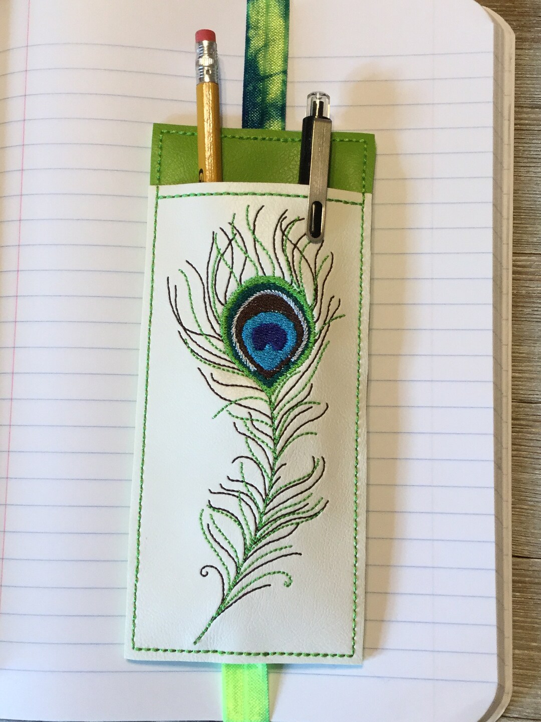 Book Band, Planner Band, Pocket Bookband, Pocket, Bookmark, Peacock ...