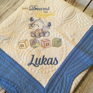 Embroidered Baby Quilt, Personalized Baby Quilt, Embroidered, Handmade ...