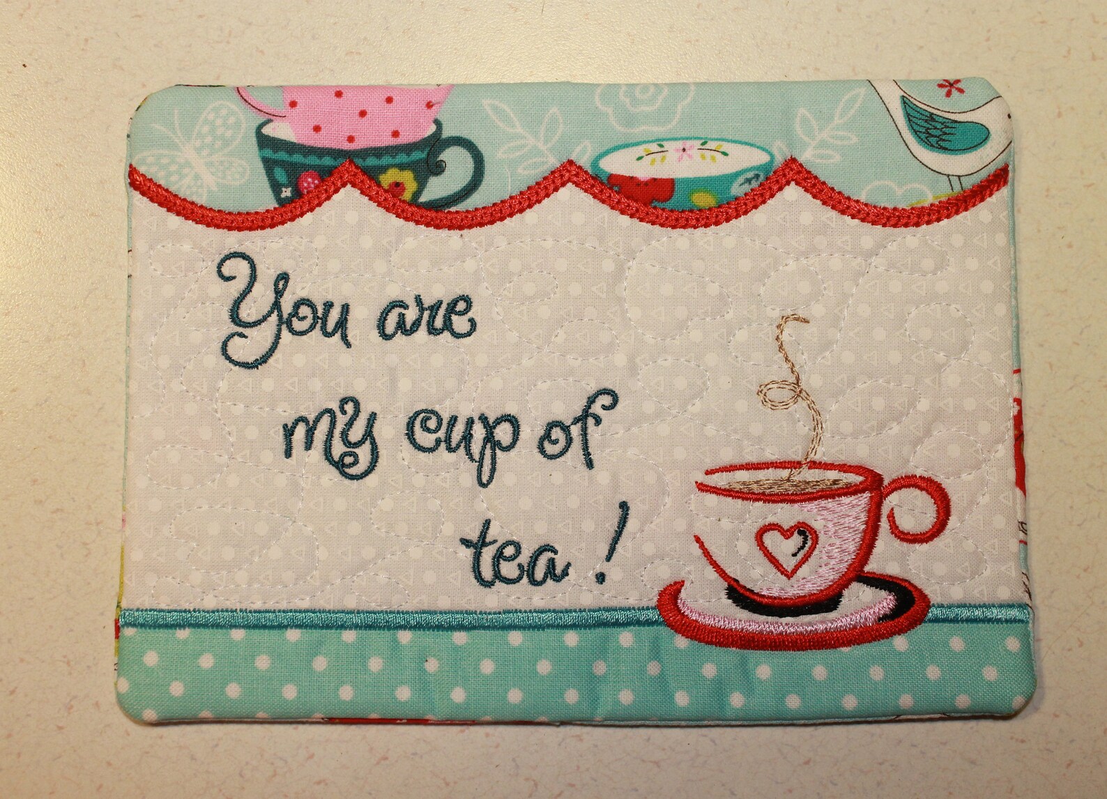 Mug Rug Coaster Coffee Mug Rug Embroidered Gift Handmade | Etsy