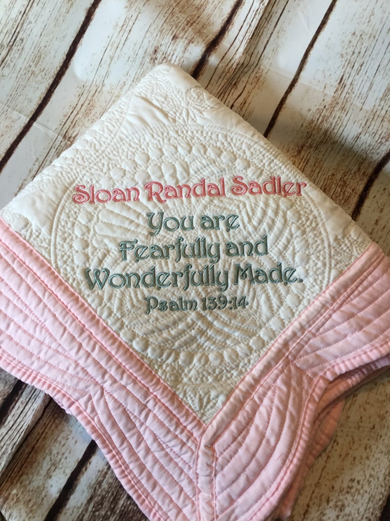 Embroidered Baby Quilt Personalized Baby Quilt Embroidered - Etsy