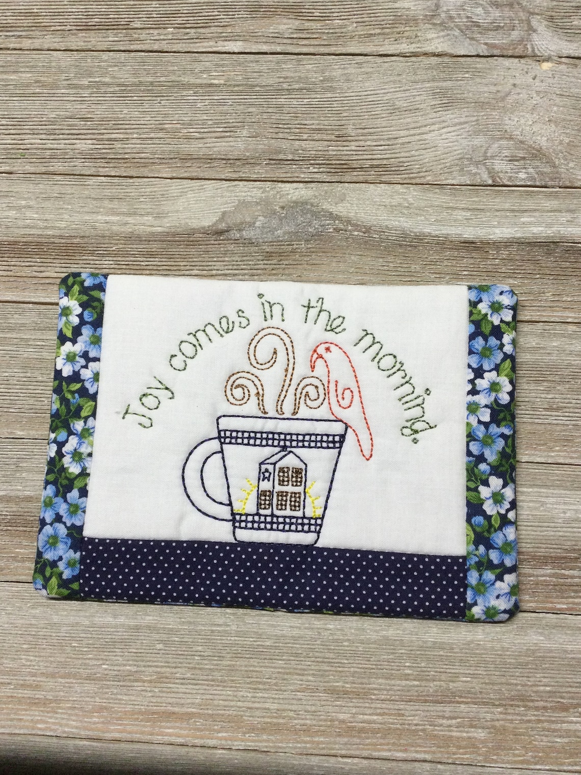 Mug Rug Coaster Coffee Mug Rug Embroidered Gift Handmade | Etsy