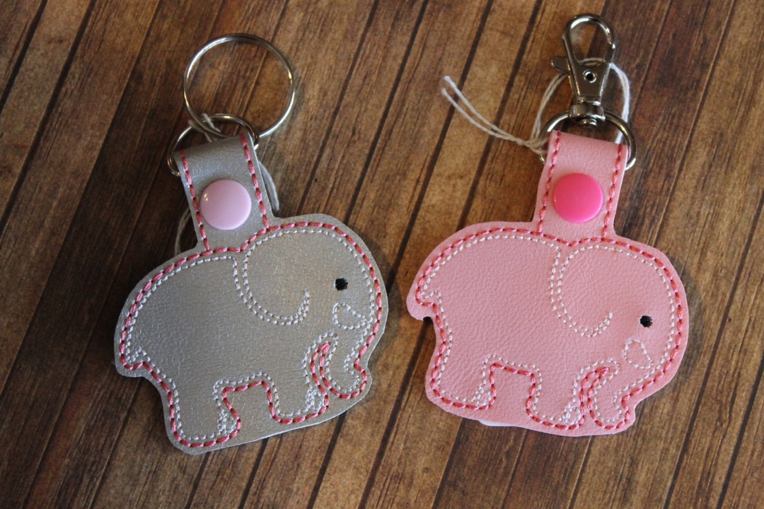 Key Chains, Zipper Pulls, Elephant, Handmade, Embroidered, Key Fob ...