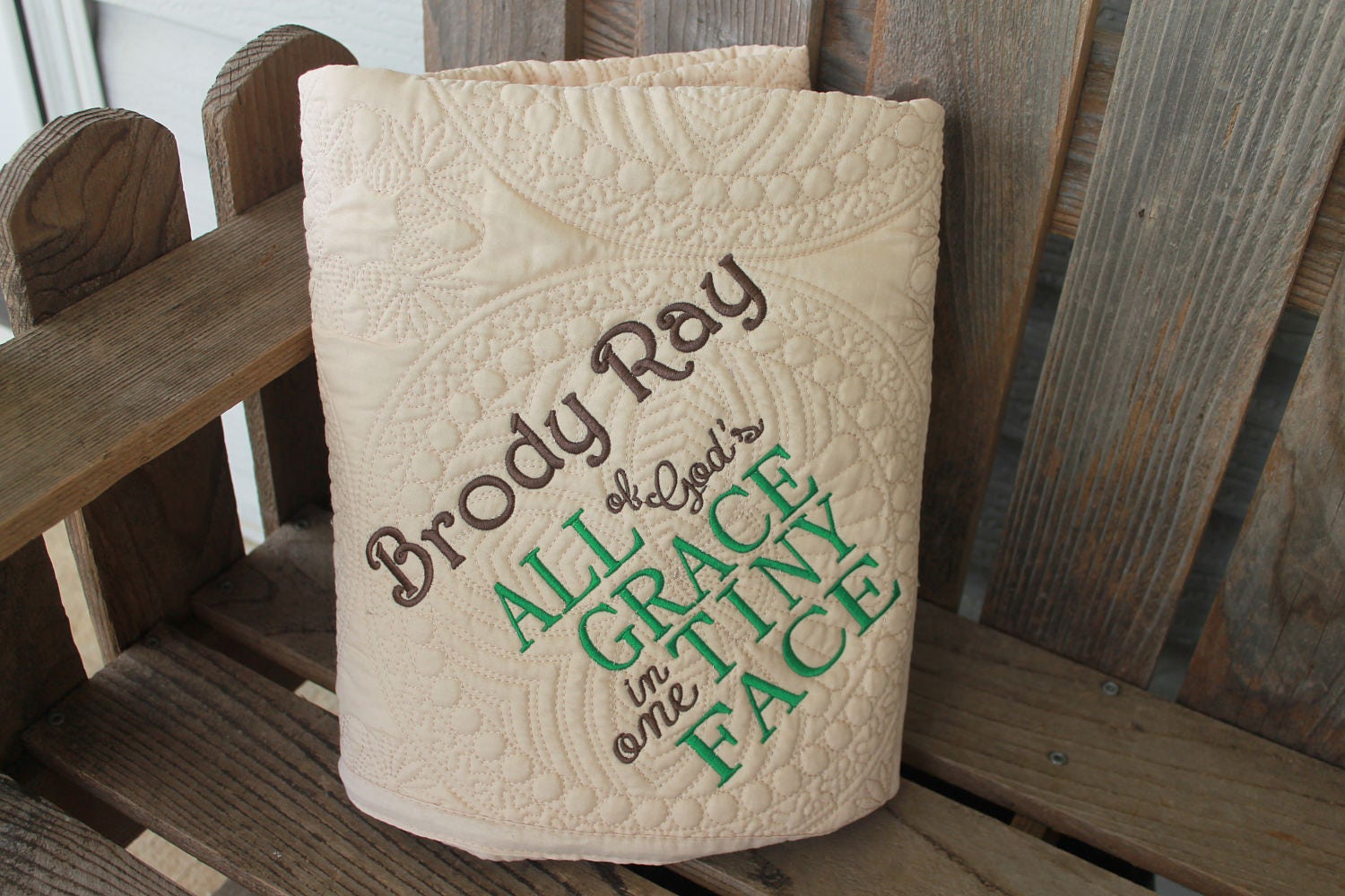 Embroidered Baby Quilt Embroidered Quilt Personalized Baby | Etsy