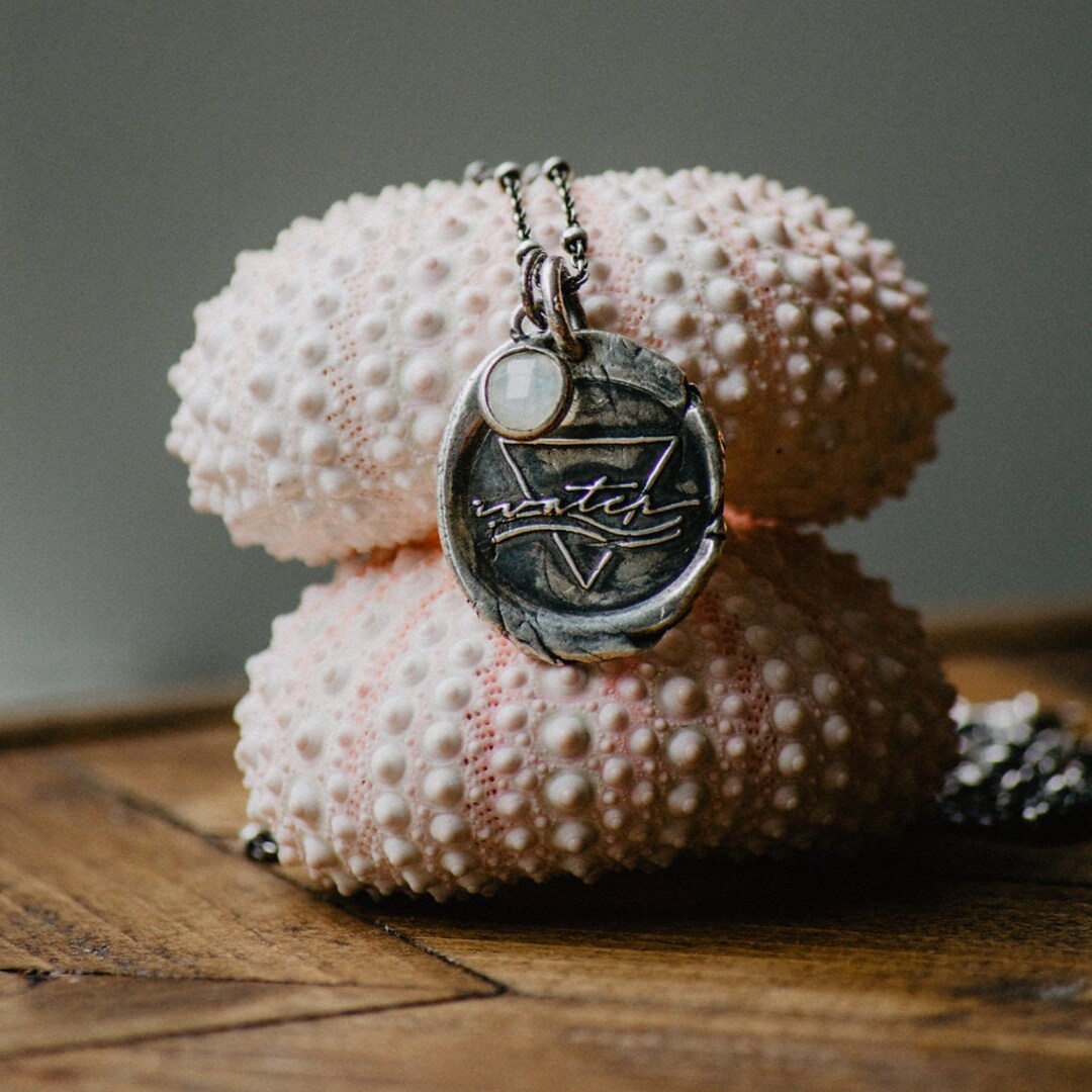 Water Element Silver Alchemical Symbol Talisman Intention - Etsy