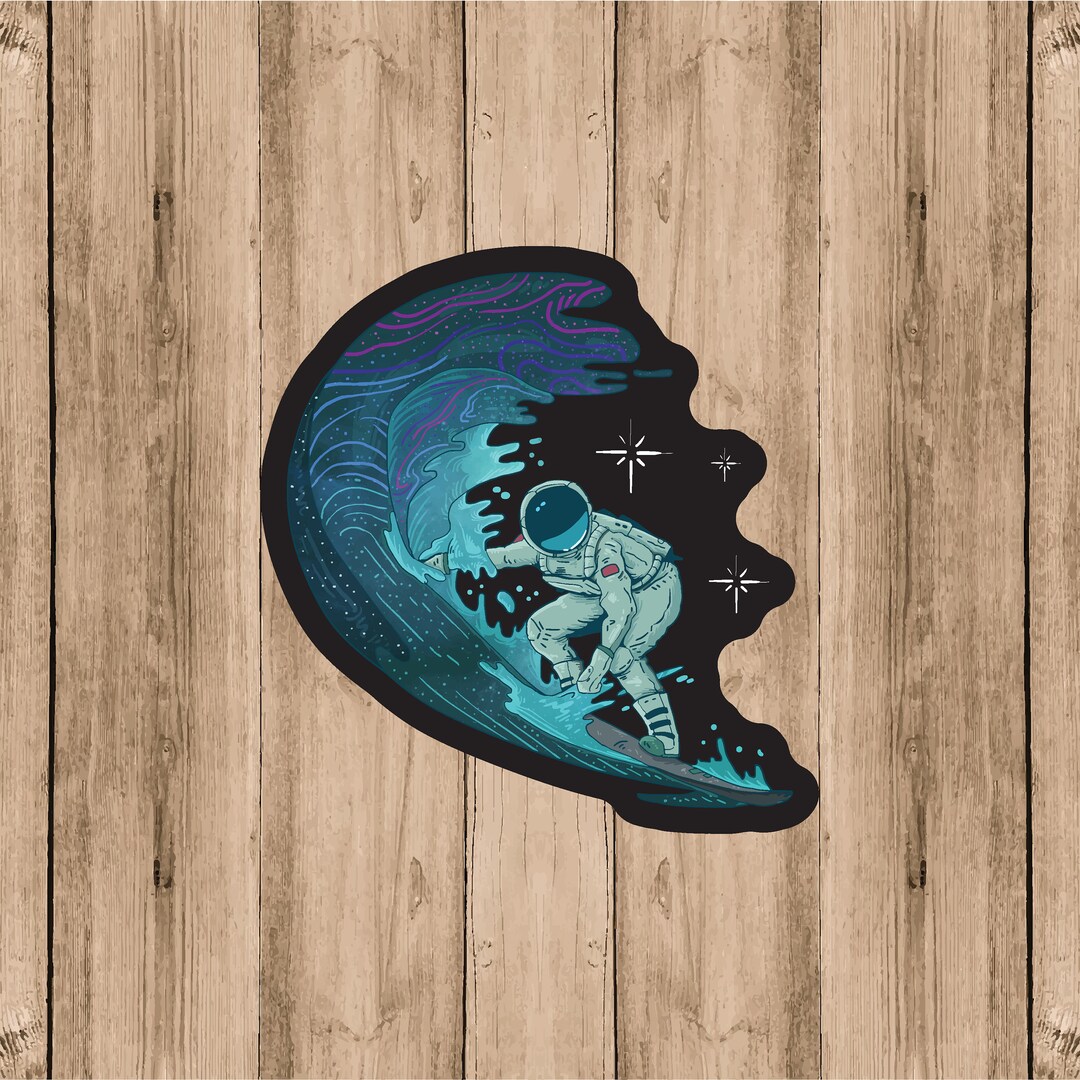 Surfing Astronaut Vinyl Sticker Decal, Funny Meme, Funny Sticker - Etsy