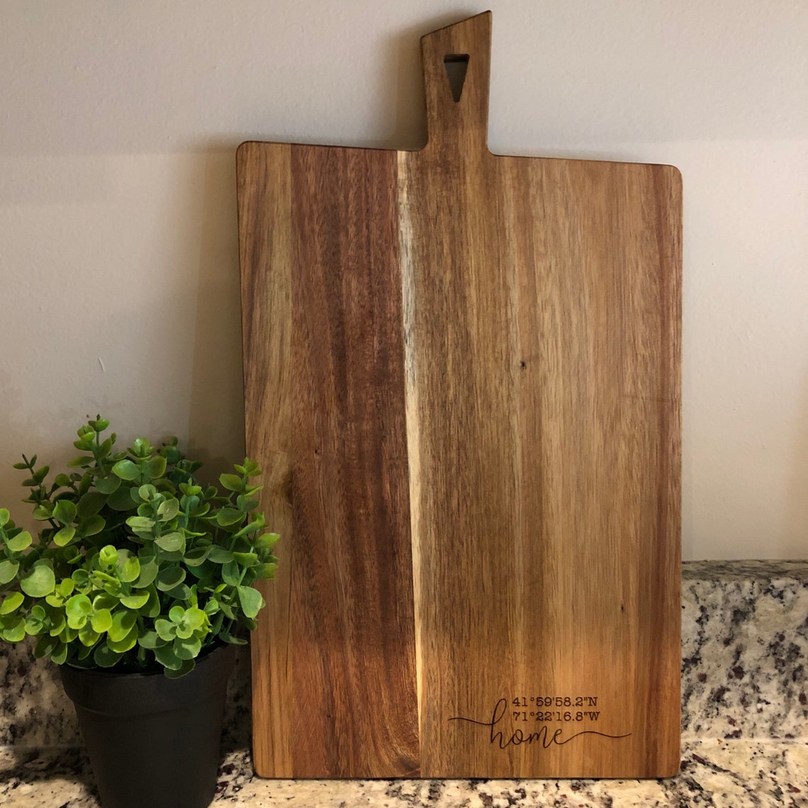 Laser Engraved Cutting Board With Custom Coordinates - Etsy