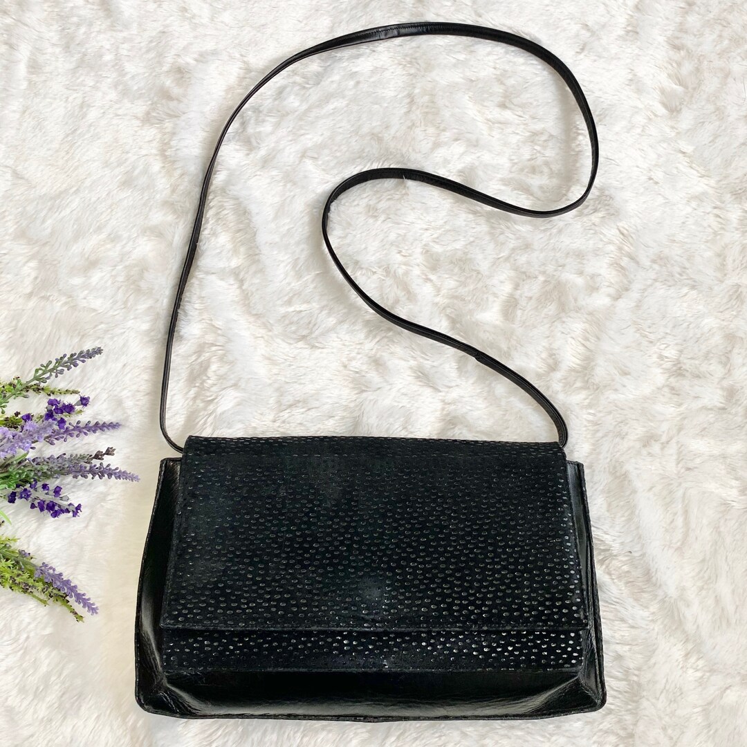 Vintage Stuart Weitzman Black Leather Shoulder Bag ~ Night Out Cocktail ...