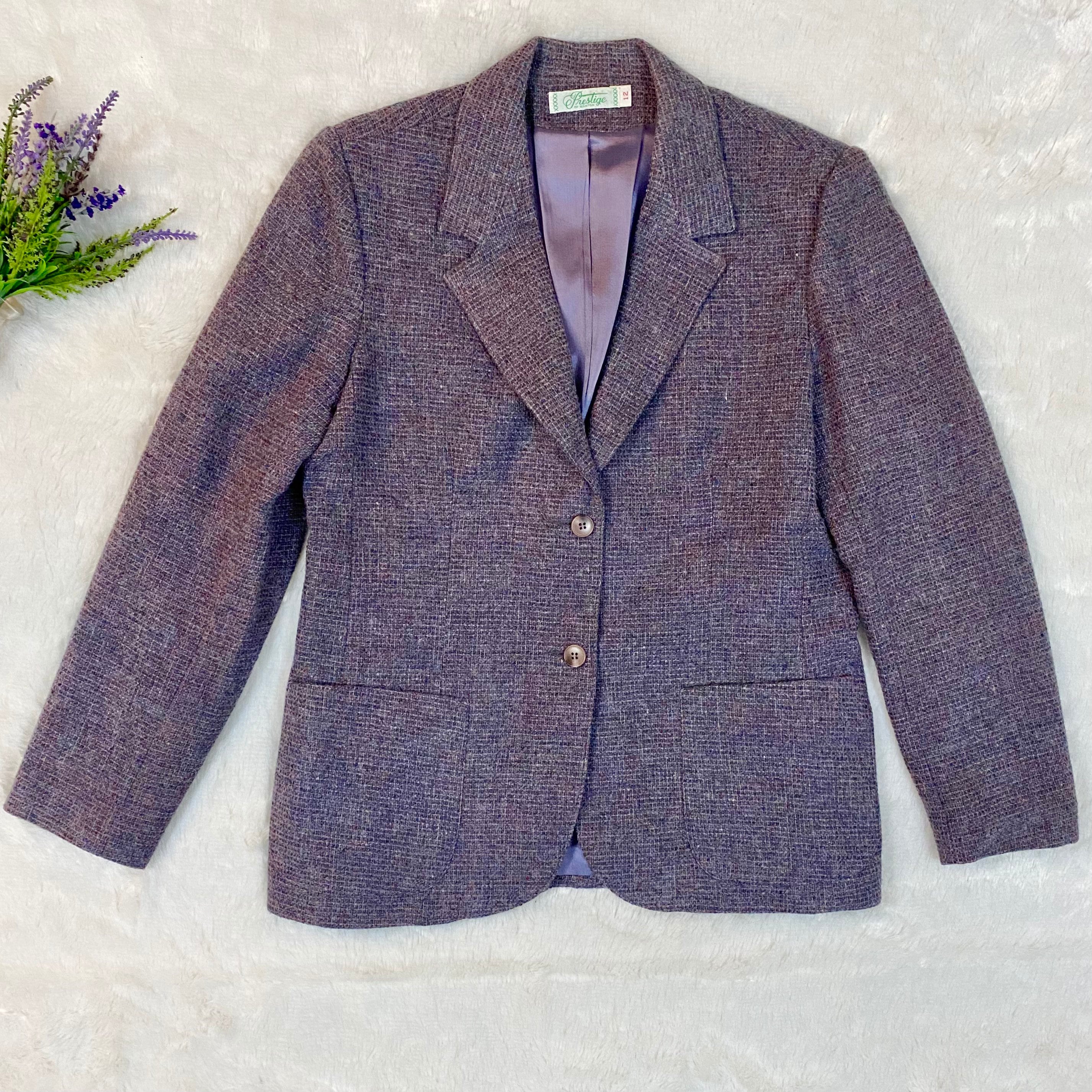 Vintage Soft Purple Wool Blazer de Prestige de Boston-Single Breasted ...