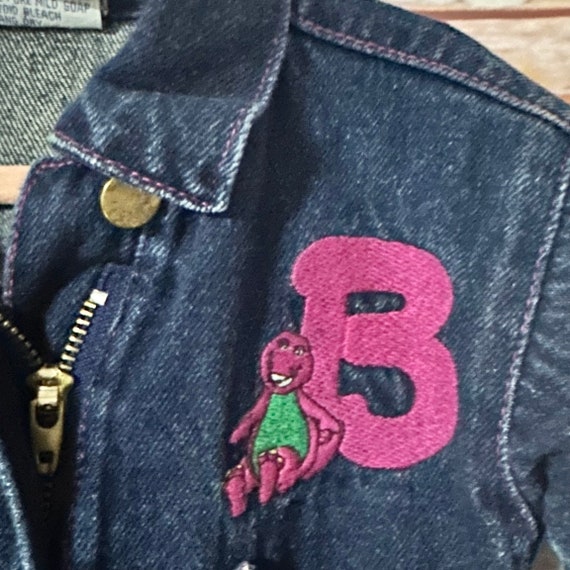 Vintage 1992 Barney Embroidered Jean Jacket 12 Months… - Gem