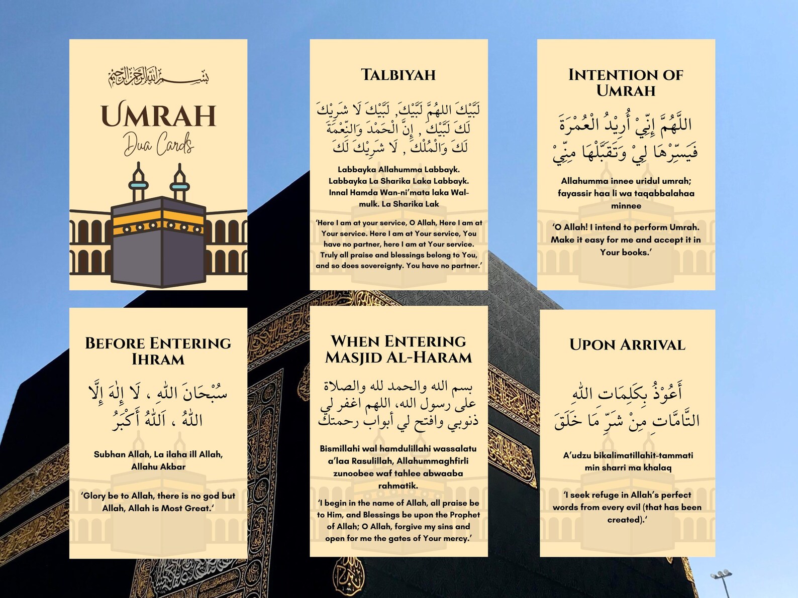 Umrah Dua Cards: Muslim Pocket Guide (digital Download) - Etsy