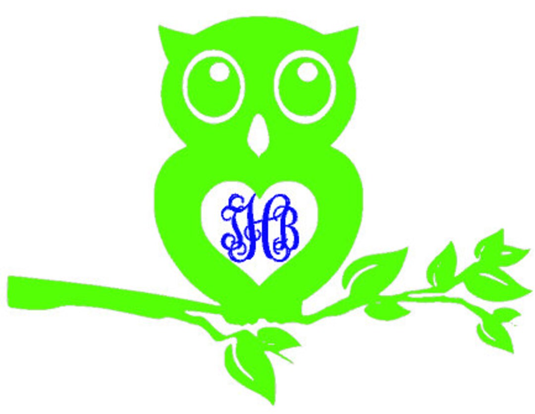 Outdoor Vinyl Owl Car Monogram, Personalized Owl Decal, Customized Car ...